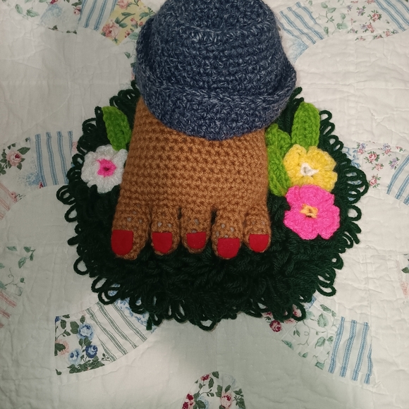Accents | Handmade Crochet Foot With Flowers | Poshmark
